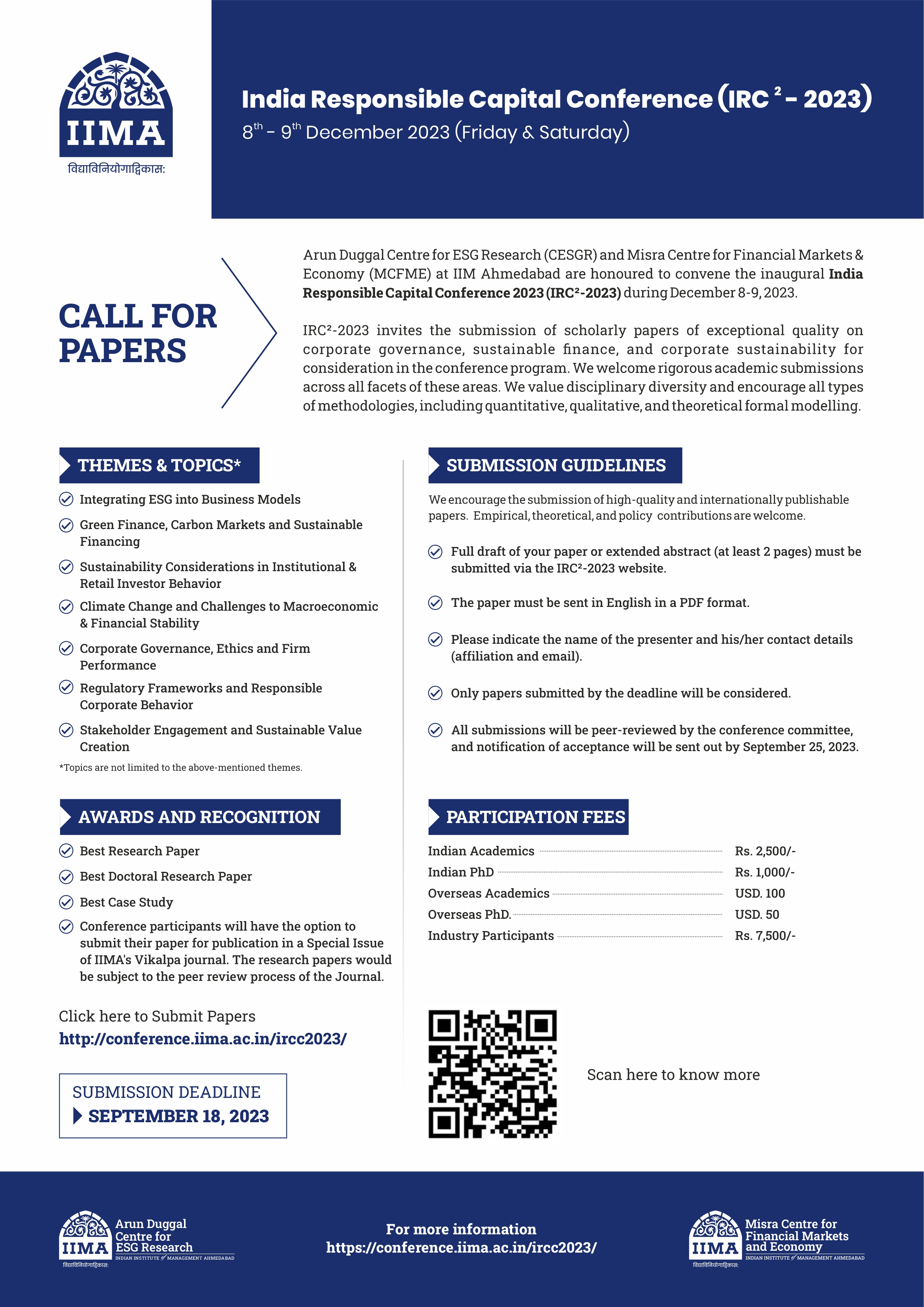 India Responsible Capital Conference (IRCC-2023) | IIMA